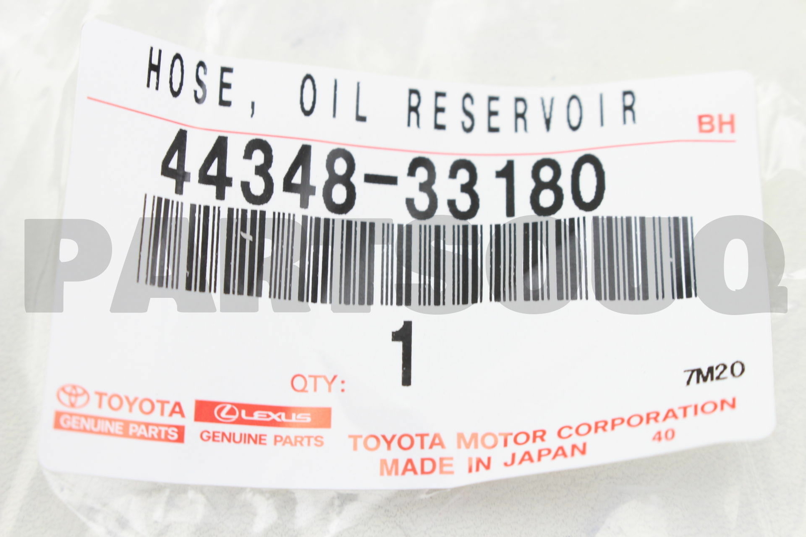4434833180 Genuine Toyota HOSE, OIL RESERVOIR TO PUMP, NO.1 44348-33180 ...