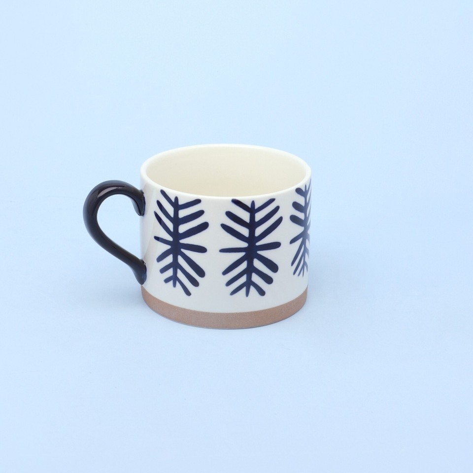 G Decor Milo Set of 4 Handcrafted Ceramic Mugs Large Cups with Blue ...