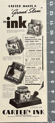 1937 Carter's Ink Print Ad Faster Drying Fountain Pen Ink Vintage ...