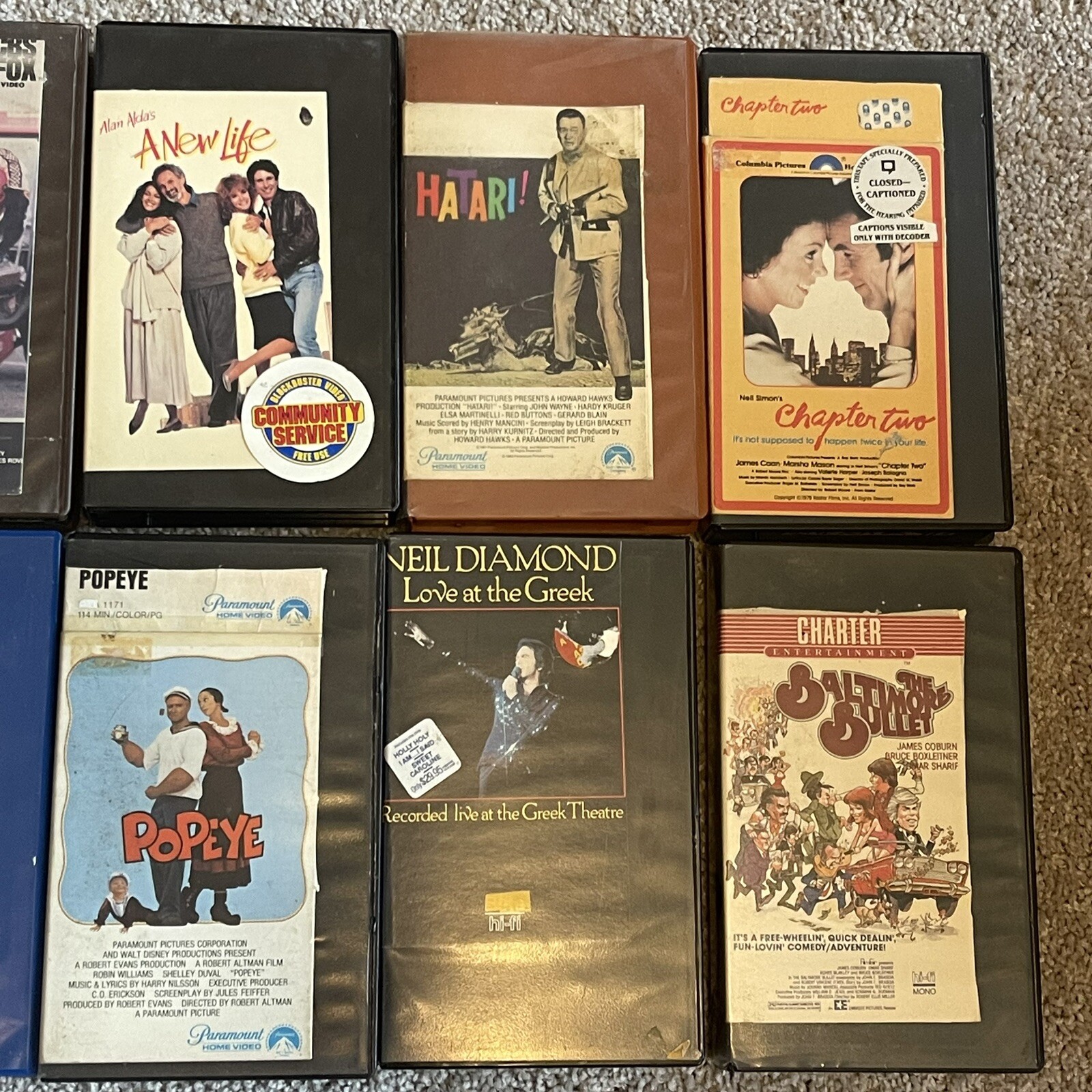 Bundle Lot of 9 BETAMAX BETA MOVIES “ONE VHS” Popeye Beverly hills cop ...