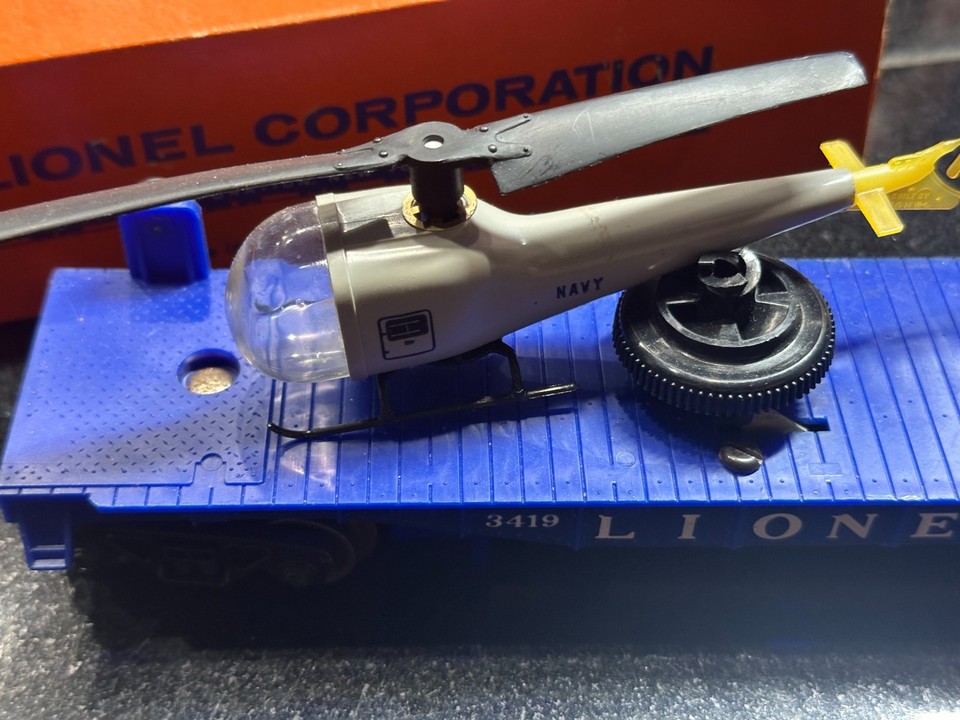 Lionel 3419 Navy Helicopter Train Car Post War O Gauge with Original ...