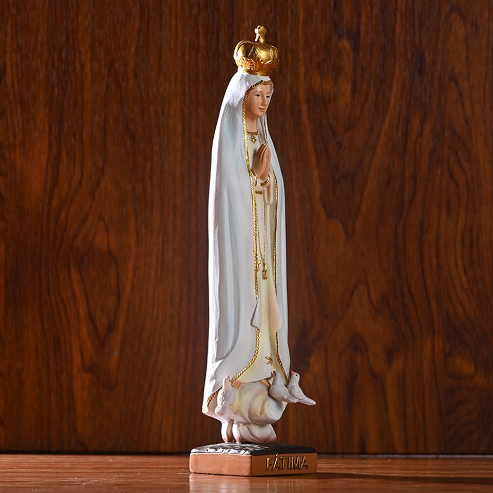 Lady Of Fatima Holy Figurine Hand-Painted Our Lady Of Fatima Statue ...