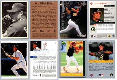 Jason Giambi 4 Card Lot - New York Yankees Oakland A's Athletics Rookie ...