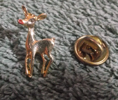 Vintage Christmas Red Nosed Reindeer Lapel Pin | eBay