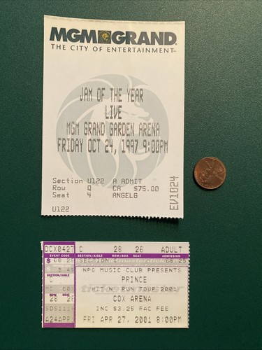 Prince The Artist ticket stub lot 1993-2001 MGM JAM of the YEAR Vegas ...