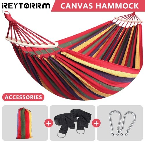 Outdoor Upgraded Thickened Hammock with Two Anti Roll Balance Beam ...