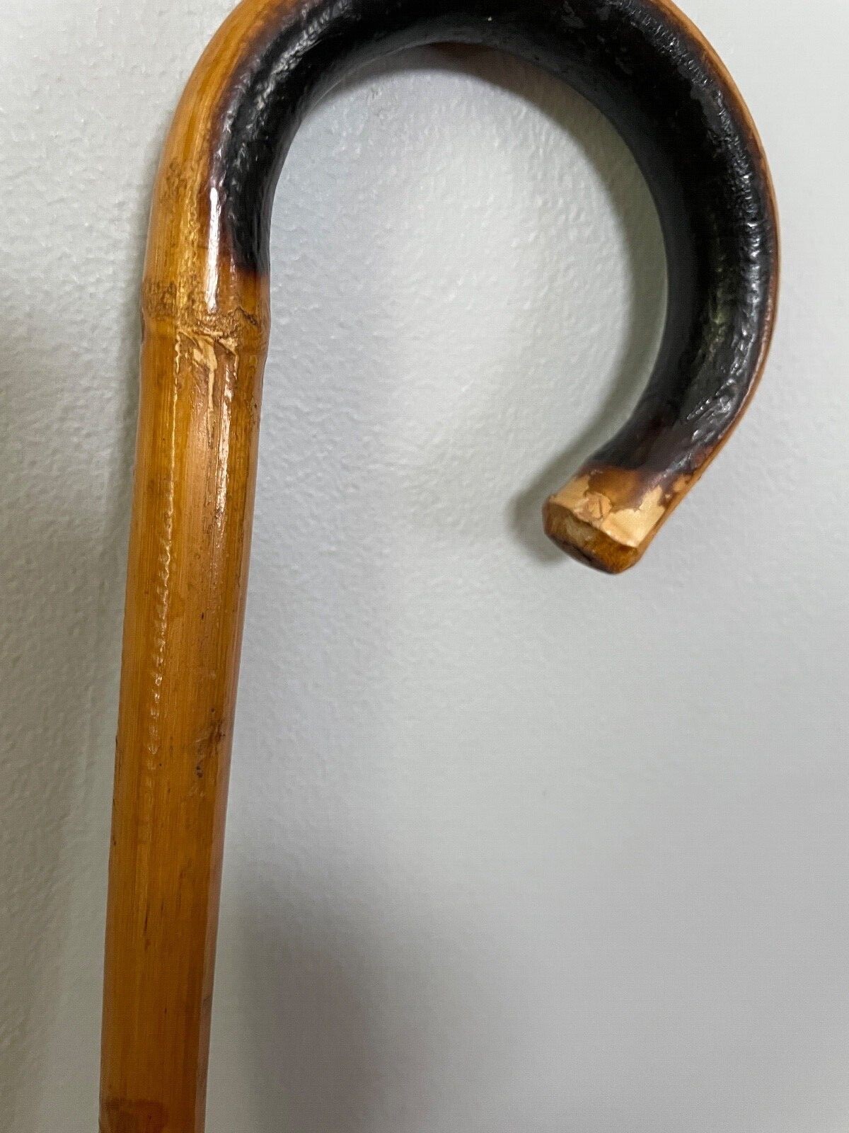 Vintage Bamboo Cane Walking Stick Prop Costume Orient… - Gem