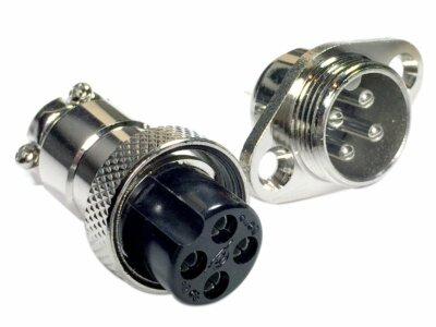 HQ 4 Contacts 4-Pin Aviation Plug Connector - M16 - Panel Mount Flange ...