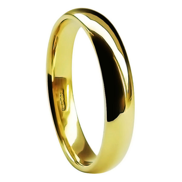 9ct Yellow Gold Medium Court Wedding Rings 2mm 3mm 4mm 5mm 6mm 8mm UK ...