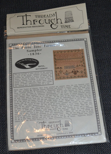 Threads Through Time Reproduction Sampler Cross Stitch Kit, Phebe Jane ...