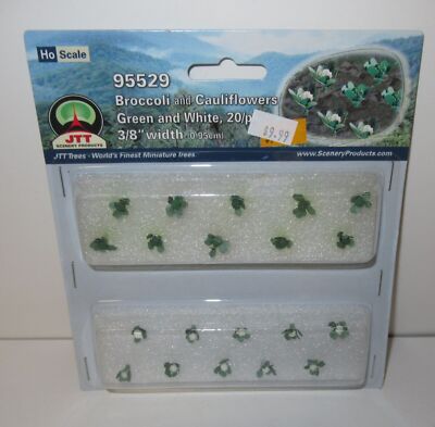 JTT HO Scale Broccoli & Cauliflowers Green & White 3/8" Width, 20/pk ...
