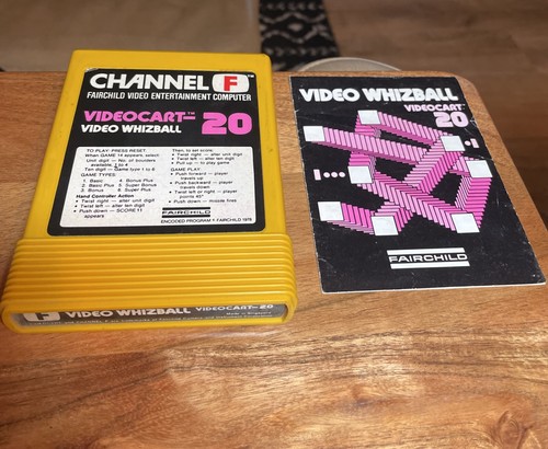 Fairchild Video Computer Channel F VideoCart # 20 Whizball with Manual ...