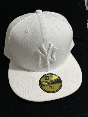 59Fifty White on White NY Yankees Fitted 7 3/4 Brand New w/Stickers | eBay