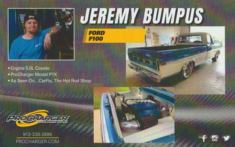 2022 JEREMY BUMPUS signed "Car Fix" PRO CHARGER Ford F100 SEMA Show ...