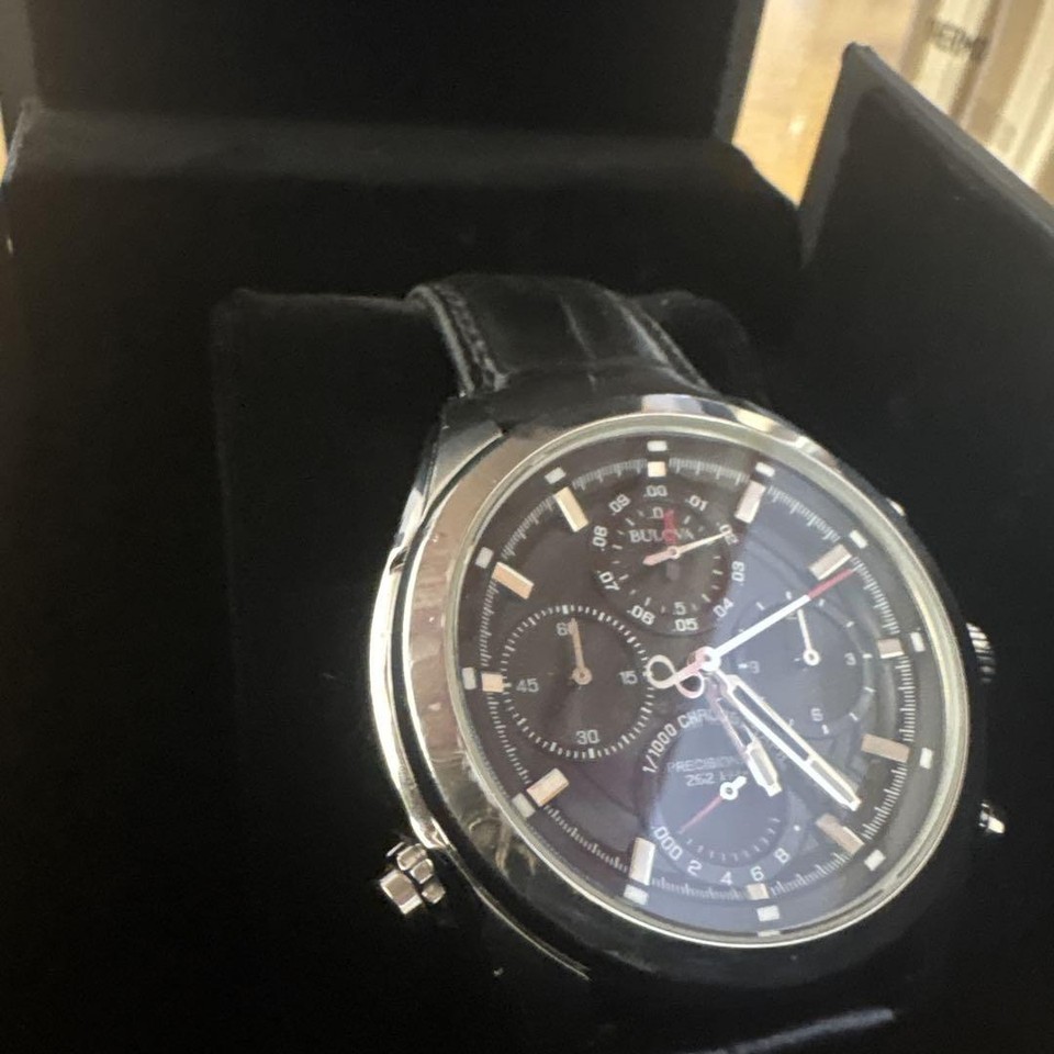 BULOVA Precisionist 96B259 Chronograph Quartz Watch 262kHz Sweep ...