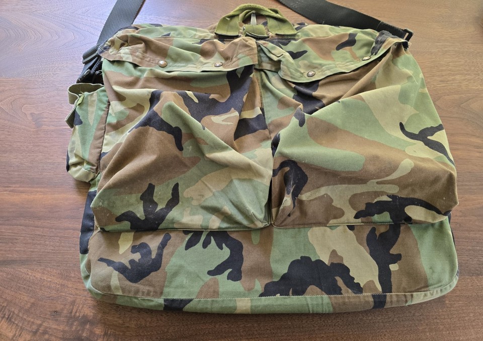 US Military HGU 56 /P Flyers Helmet Bag Woodland M81 BDU Camo Sack Army ...