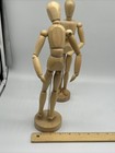 Lot of Two 2 Wooden Articulated Artist Model Drawing Poseable Figures ...