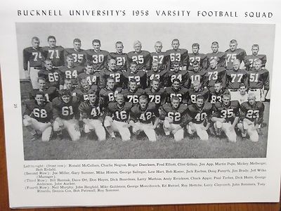 1958 Bucknell (vs. LaFayette)Football Program(BOB ODELL/CHARLIE APGAR ...