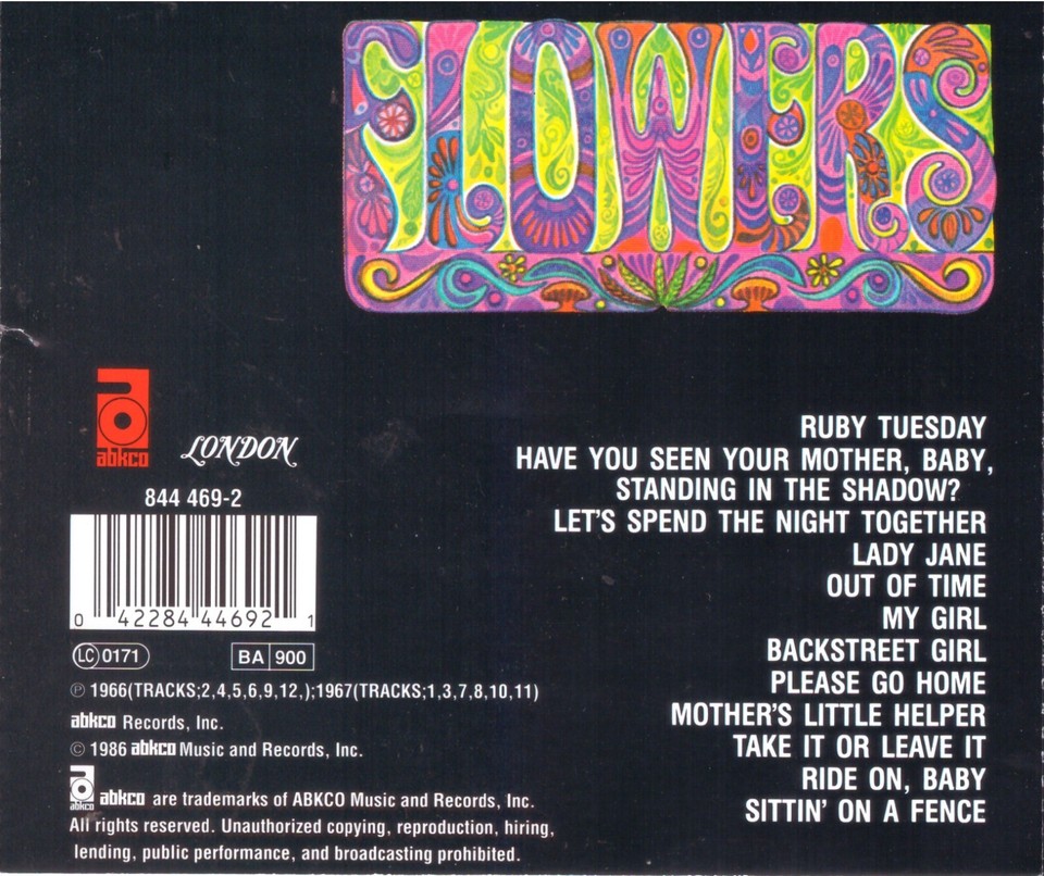 The Rolling Stones – Flowers (1995) CD "Made in EU" "New" | eBay