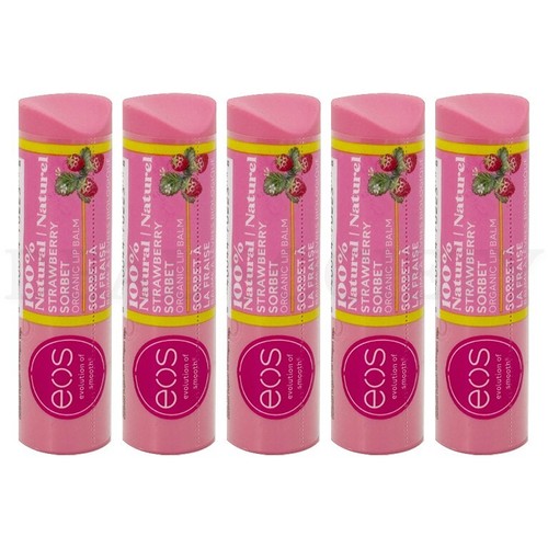 Eos 100% Natural & Organic Lip Balm Stick - Strawberry Sorbet 0.14 oz ...