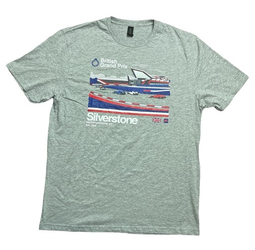 British Grand Prix Silverstone T-Shirt Men's Large Gray Tee Formula 1 ...
