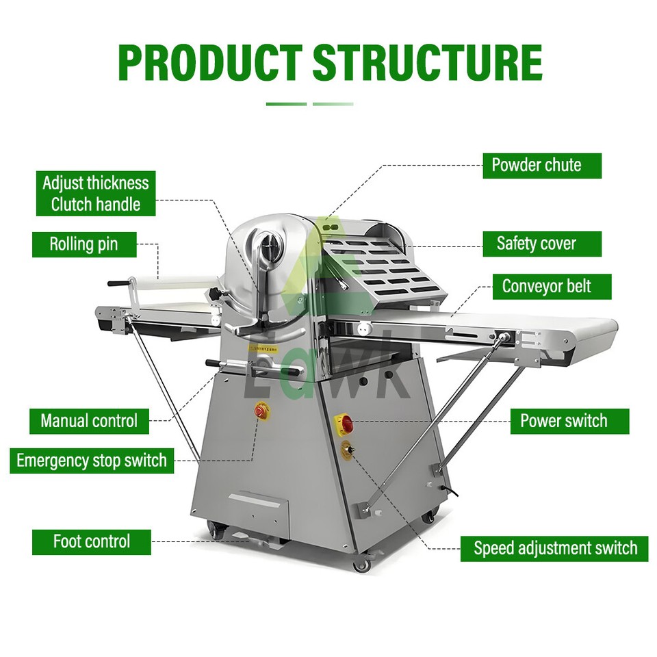 Dough Sheeter Reversible Roller Machine Pastry Bakery Roller Rolling ...