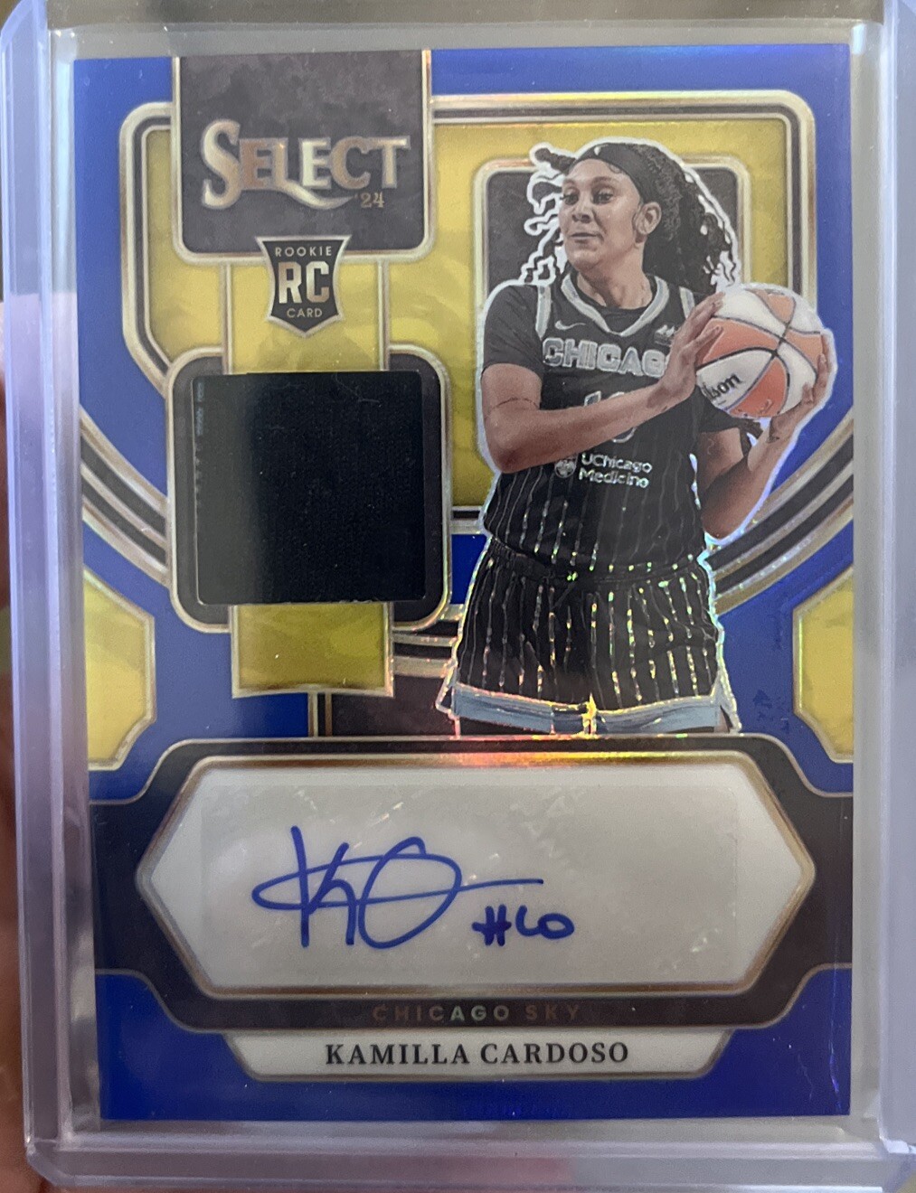 2024 Panini WNBA Select Kamilla Cardoso Blue Rookie Patch Auto /49 Sky ...
