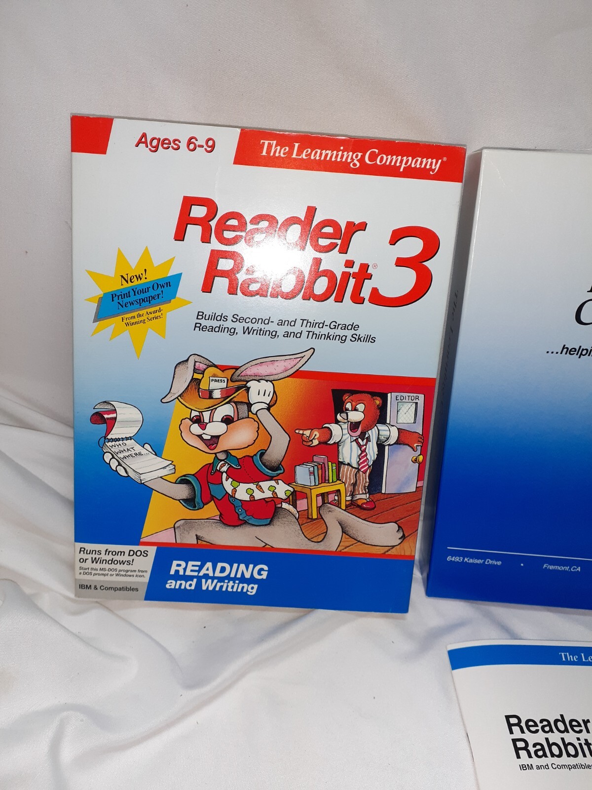 Reader Rabbit 1 The Learning Company Big Box PC Game Dos Windows Floppy ...