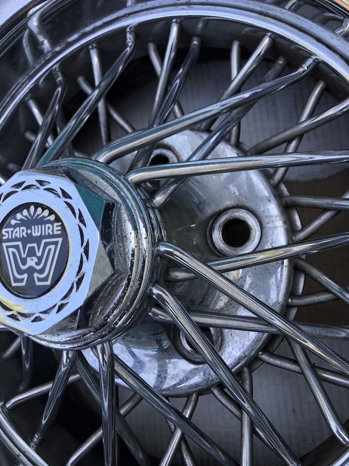 1981 Weld STAR WIRE Chrome 15x8” 30 Spoke Rims Uni-Lug Bolt Pattern ...