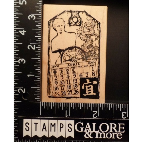 PSX RUBBER STAMPS - G-3167 ZODIAC COLLAGE TAG ORIENTAL DRAGON CALENDAR ...