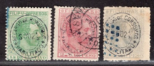 PHILIPPINES SPAIN THREE NEWSPAPER STAMPS USED RECARGO CONSUMOS | eBay