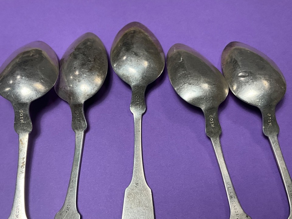 62 Grams Lot of 5 Coin Silver Spoons 90% Silver Marked NO RESERVE | eBay