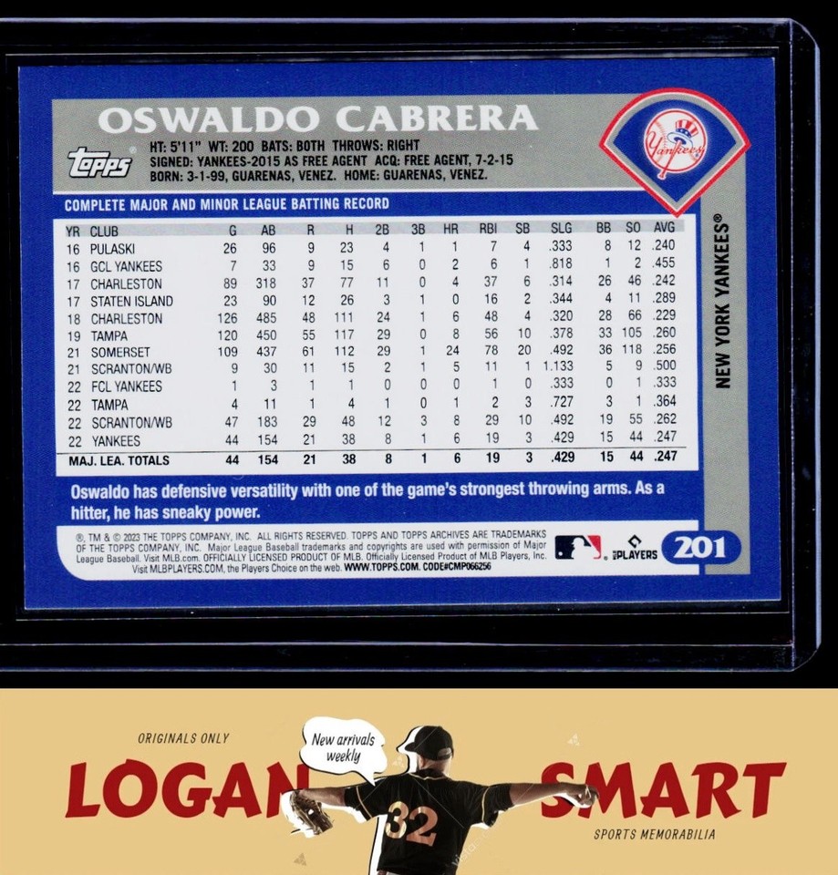 Oswaldo Cabrera 2023 Topps Archives #201 RC New York Yankees | eBay UK