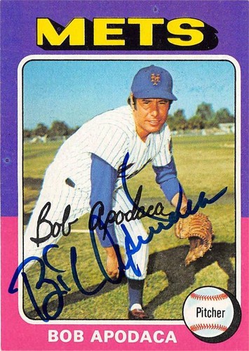 Bob Apodaca autographed baseball card (New York Mets) 1975 Topps #659 ...