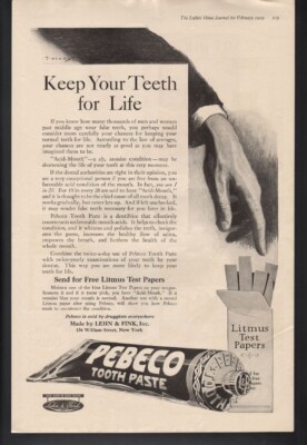 1919 PEBECO TOOTH PASTE TUBE TEETH BRUSH HEALTH DRUGGIST DENTAL HYGIENE ...