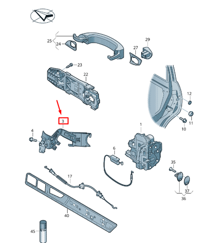 VW TOUAREG 7P MK2 REAR RIGHT DOOR LOCK RETAINING BRACKET 7P0839768A NO ...