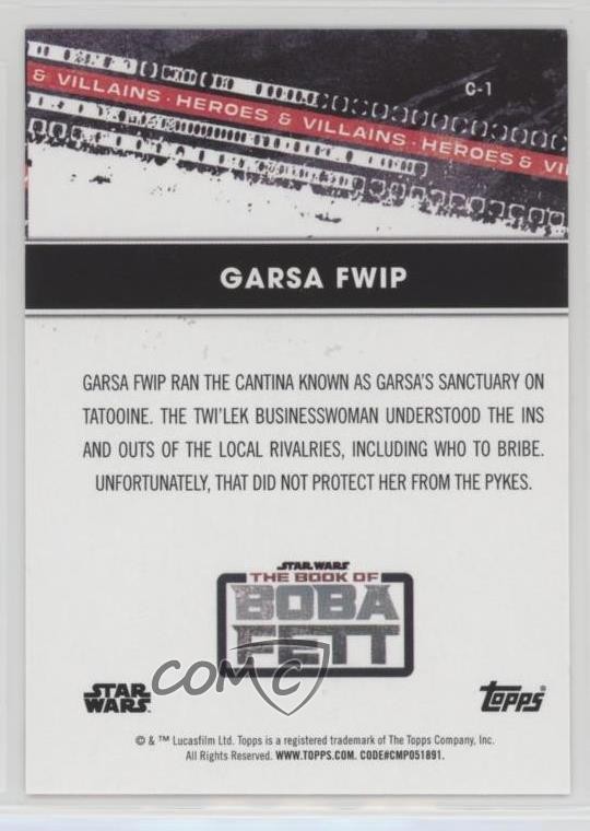 2022 Topps Star Wars The Book of Boba Fett Characters Garsa Fwip #C-1 ...