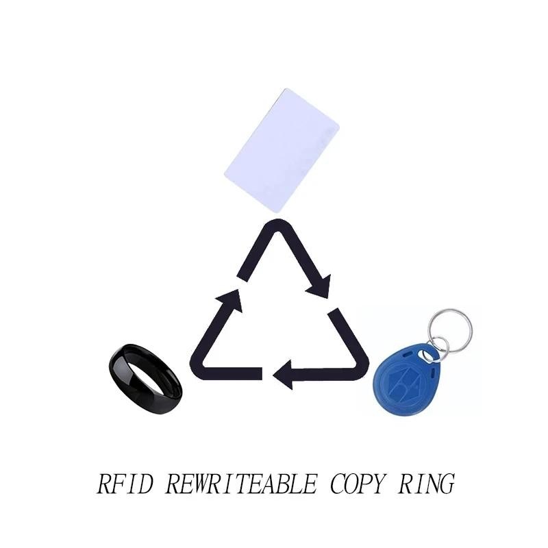 Unisex 125khz/13.56mhz Rfid Ring Black Ceramics Ring Wear Smart Finger ...