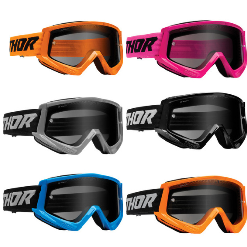 THOR COMBAT SAND RACER SMOKE LENS GOGGLES PICK YOUR COLOR | eBay