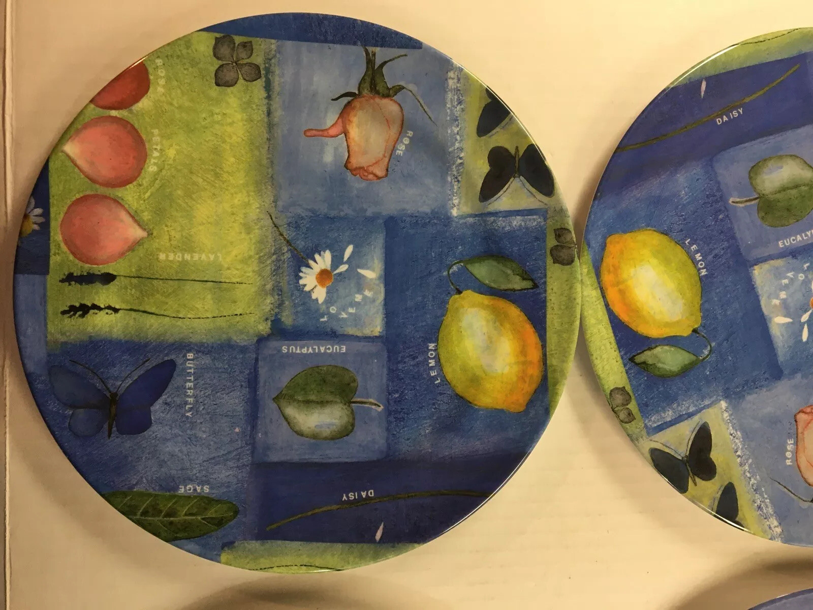 4 Evolution Sakura Melamine Melmac Dinner Plates Garden Theme ...