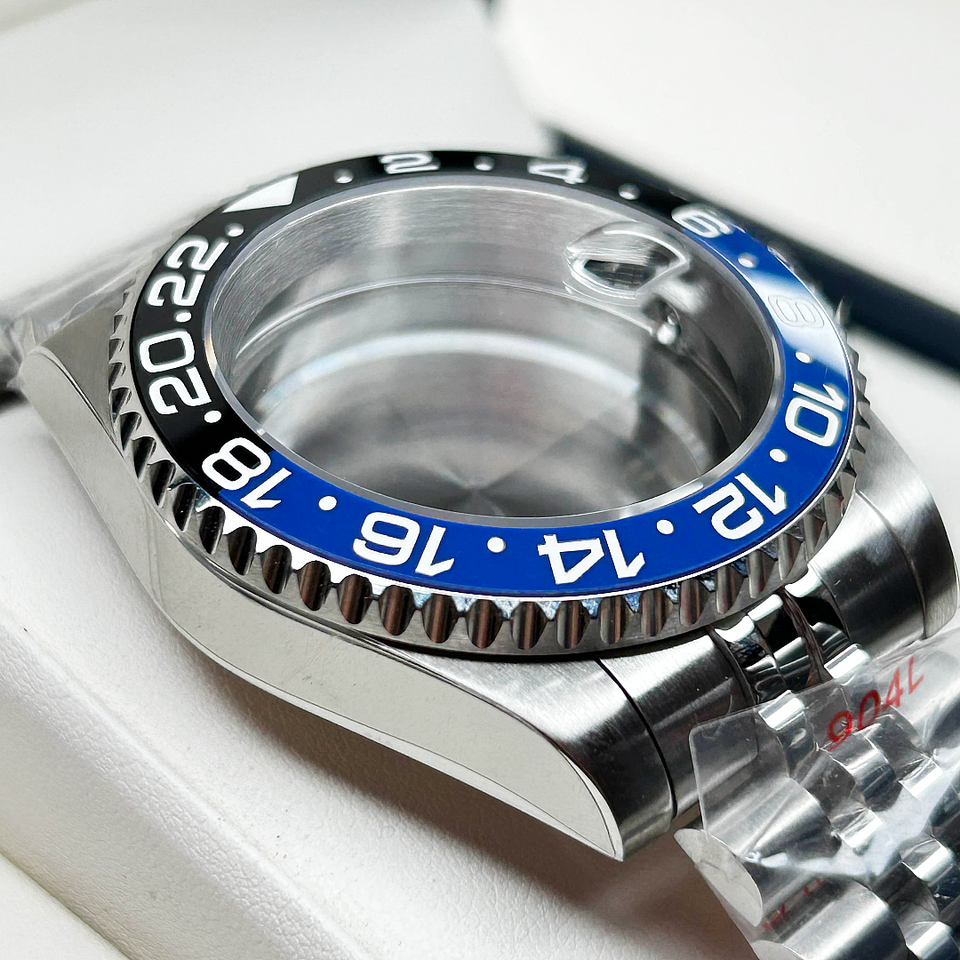 40mm 24 Hour Batman 20ATM Watch Case Strap Ceramic Bezel Mod For Nh35 ...
