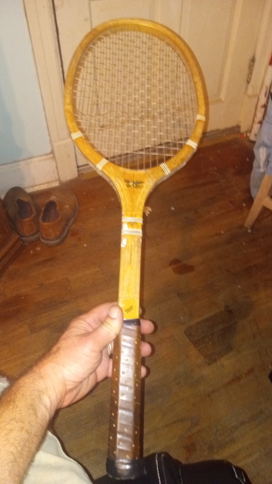Vintage HARRY C. LEE & CO. "THE BAT" WOODEN TENNIS RACKET DOUBLE EAGLE ...