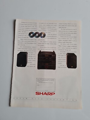 Cdx17 Sharp Break The Convention Hi Fi 1990 ADVERT POSTER ART 9X11.8 ...