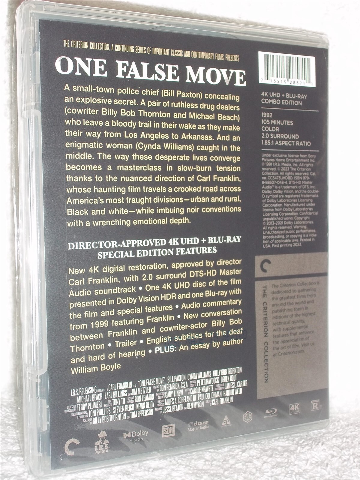 One False Move (4K/Blu-ray, 2023) Bill Paxton Cynda Williams Billy Bob ...
