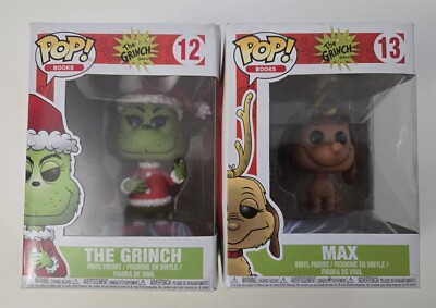 Funko Pop! Grinch #12 in Santa Suit And Max # 13 With Antlers | eBay