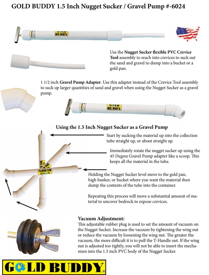 GOLD BUDDY SUCTION TUBE SNIPER NUGGET SUCKER 30 inches | eBay