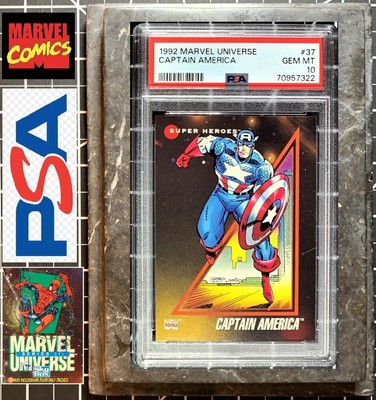 1992 Marvel Universe - #37 Captain America - PSA 10 GEM MINT - POP 43 ...