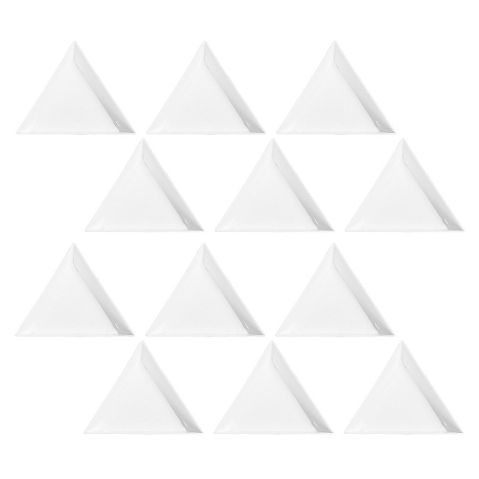 40 Pcs White Plastic Triangle Craft Storage Trays for Art Rhinestones ...