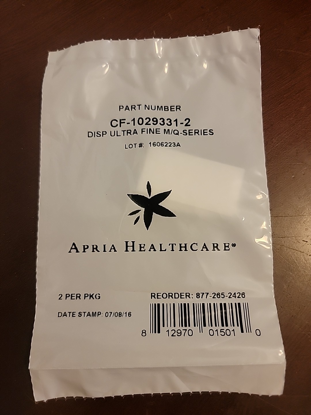 APRIA HEALTHCARE CF- 1029331-2 DISPULTRA FINE M/Q -SERIES 2 PER PKG ...