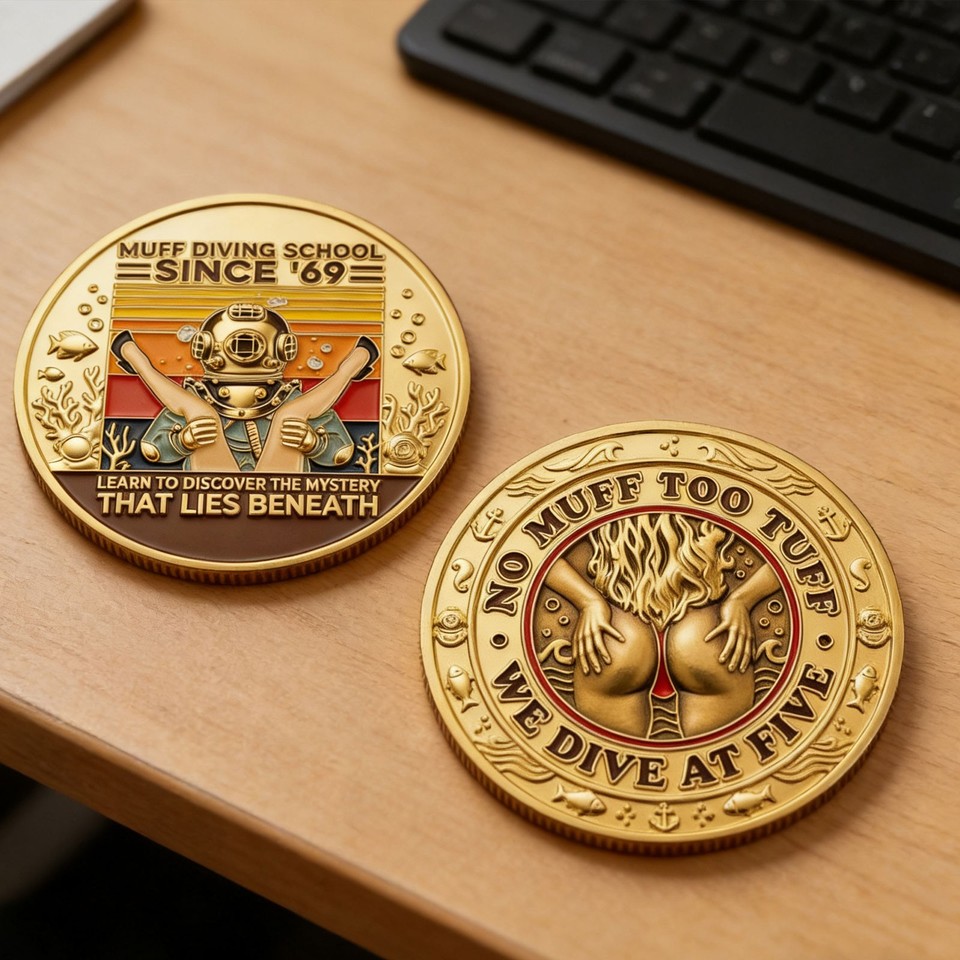 Muff Diving School Coin A rather amusing little gift | eBay